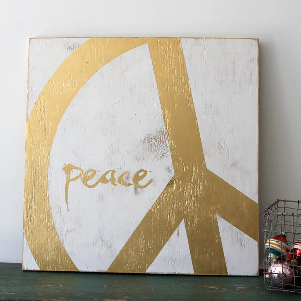 Gold Peace Sign | Peace Holiday Decor - Haven America