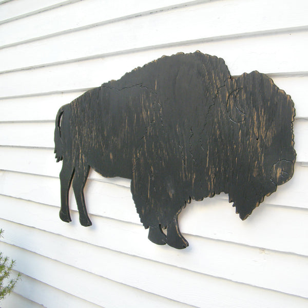 Western Themed Art | Buffalo Sign| Bison Wooden Wall Art - Haven America