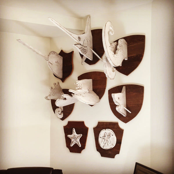 Shark Trophy Head | Wooden Great White Shark | Haven America